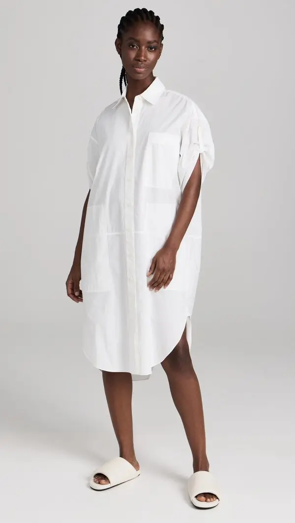 lee mathews shirt dress Lee Mathews Striped Shirt Dress In Orange - 50% Off