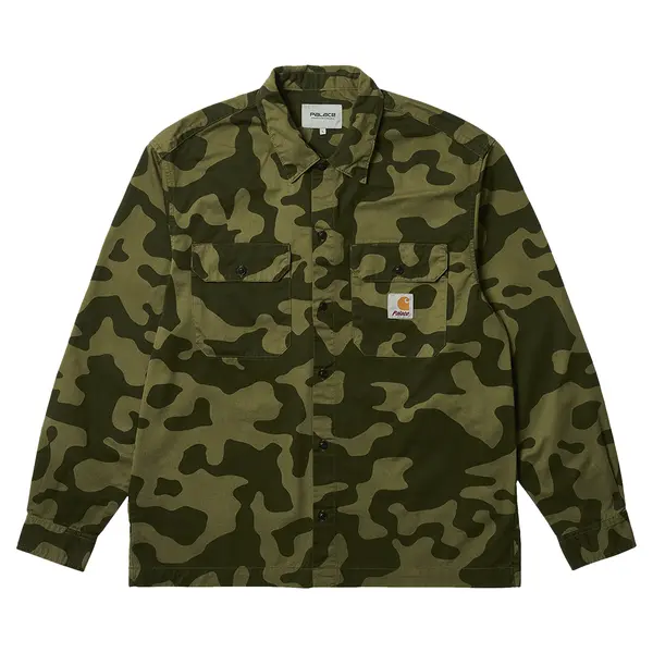 Carhartt Work In Progress X Palace Long-sleeve Master Shirt 'dollar Camo - Green