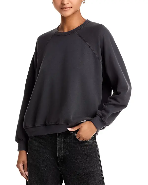 MOTHER The Biggie Message Sweatshirt - Faded Black