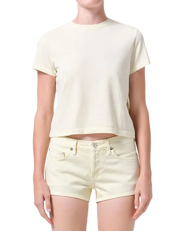 AGOLDE Adine Cotton Shrunken Tee - Lemon Drop