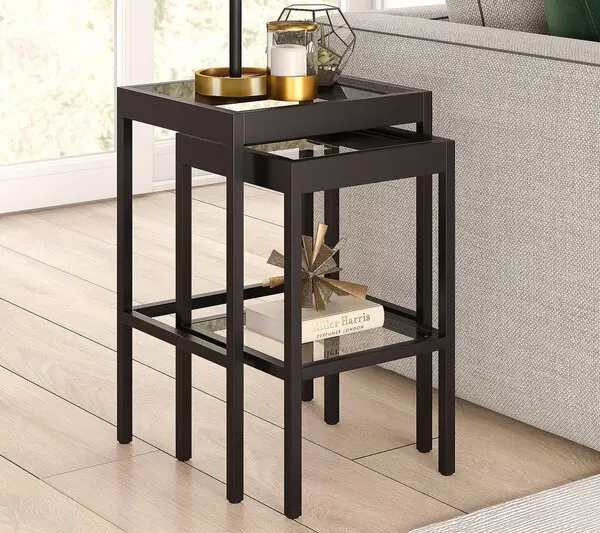 HUDSON&CANAL Alexis Bronze Rectangle&square Nes Ted Side Table - One-color
