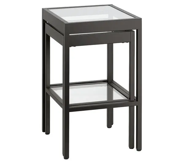 HUDSON&CANAL Alexis Bronze Rectangle&square Nes Ted Side Table