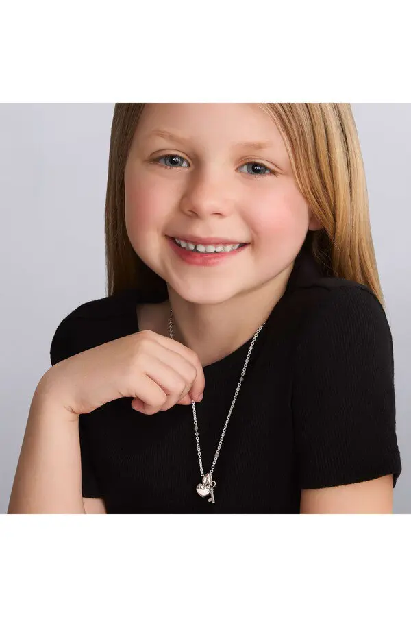 Lagos Kinder Heart And Key Pendant Necklace