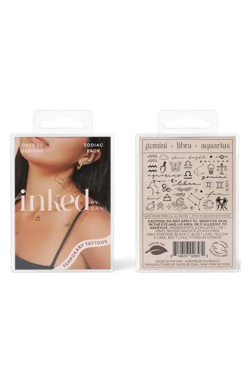 INKED BY DANI Air Zodiac Temporary Tattoos - Black