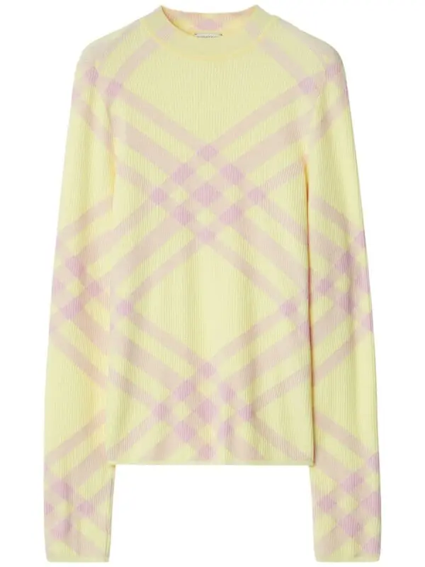 Burberry Check-pattern Ribbed Jumper