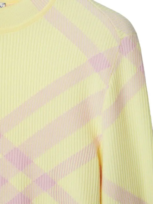 Burberry Check-pattern Ribbed Jumper