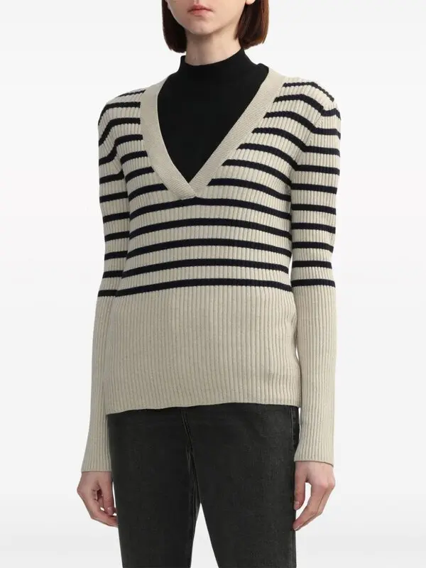 A.p.c. Striped Ribbed-knit Jumper