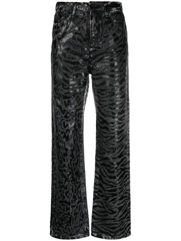 Karl Lagerfeld Animal-print Straight-leg Jeans