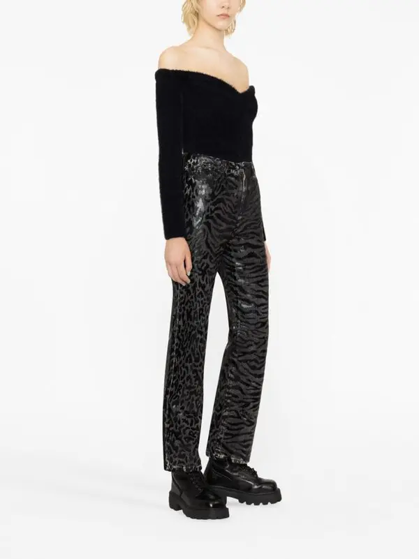 Karl Lagerfeld Animal-print Straight-leg Jeans