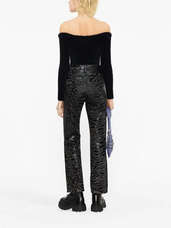 Karl Lagerfeld Animal-print Straight-leg Jeans