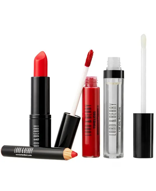 LORD & BERRY Holidays Red Lips Makeup Kit - Red,transparent