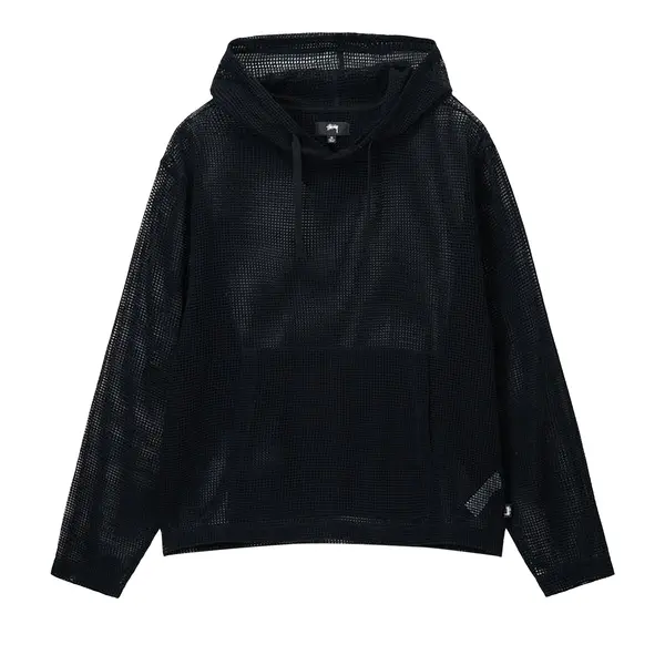 StÜssy Cotton Mesh Hoodie - Black