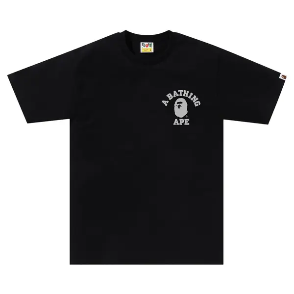 A BATHING APE Honeycomb Camo College Ats Tee /grey - Black