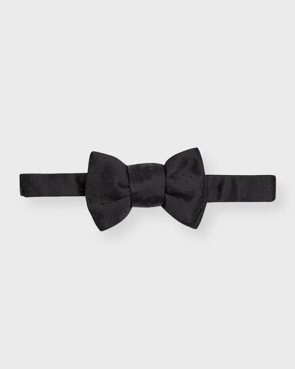 Charvet Tonal Pattern Bow Tie - Black