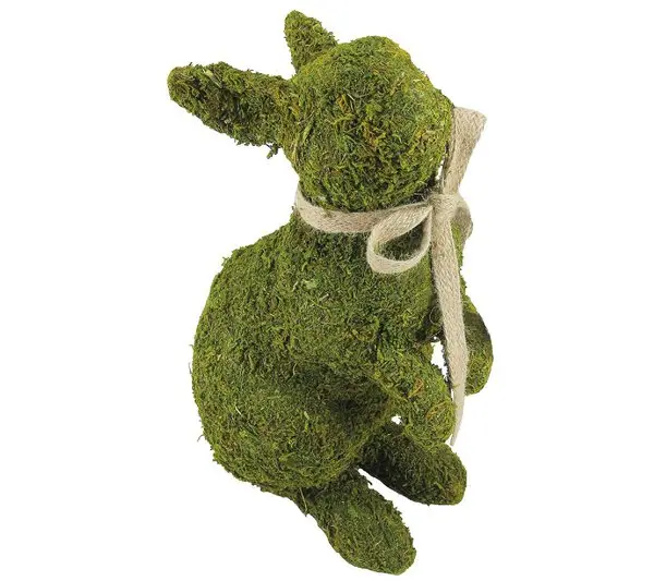 NORTHLIGHT Green Moss Standing Rabbit Spring Ea Ster Figure - One-color