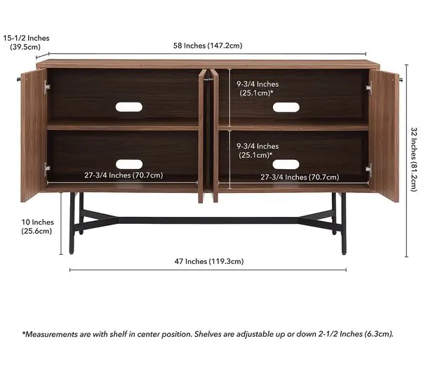 HUDSON&CANAL Hudson & Canal Richmond 58' Wide Rectangular Bu Fet Table