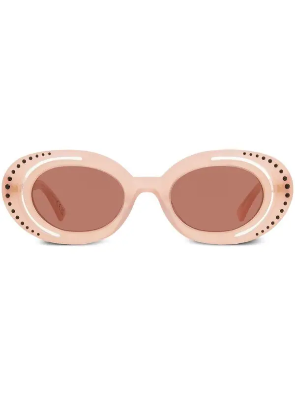 Marni Zion Canyon Oval-frame Sunglasses - Neutrals