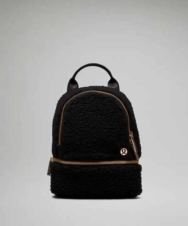 lululemon black and gold backpack Lululemon City Adventurer Backpack Micro 3l Fleece - Black/Gold