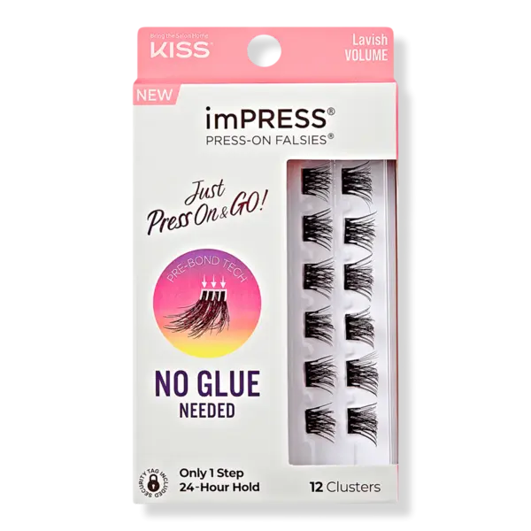 Kiss Impress Press-on Falsies Eyelash Clusters, Lavish Volume - One-color