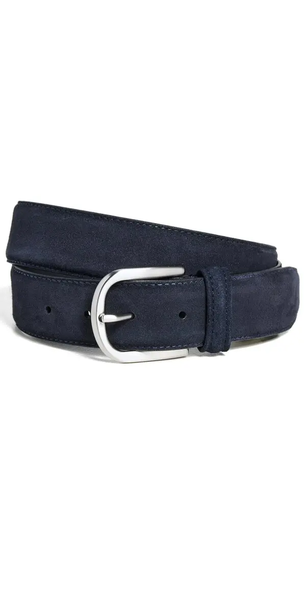 Anderson's Suede Belt - Navy B1