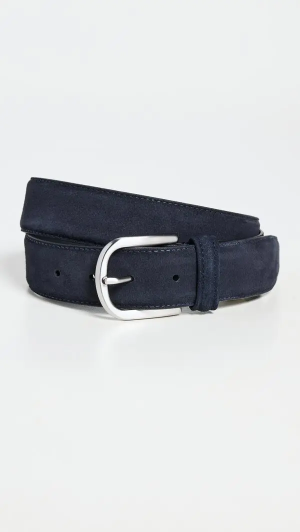 Anderson's Suede Belt - Navy B1