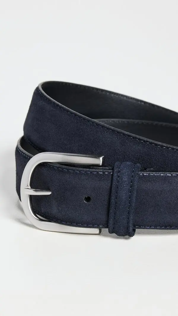 Anderson's Suede Belt - Navy B1