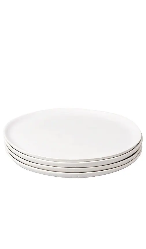 FABLE The Dinner Plates Set Of 4 In White - Speckled White