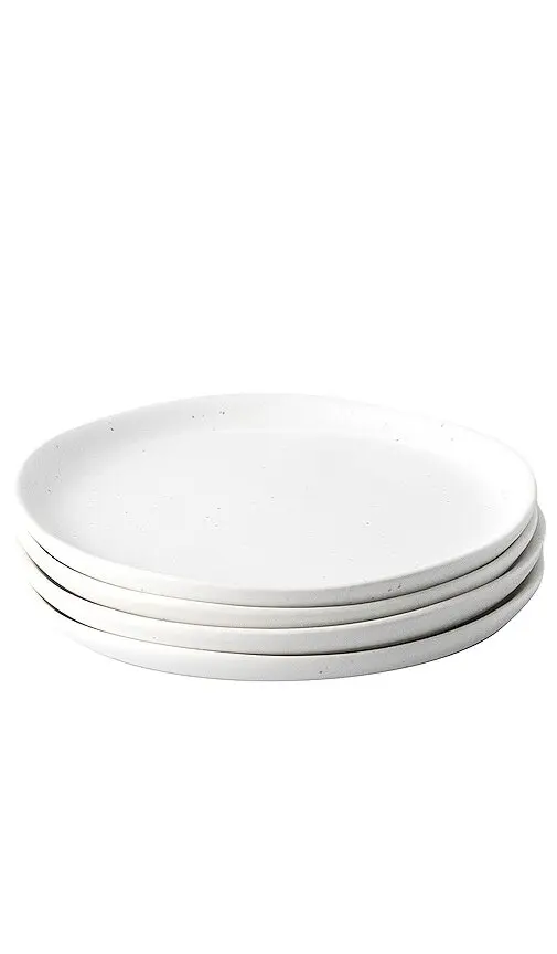 FABLE The Dessert Plates Set Of 4 In White - Speckled White