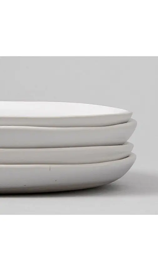 FABLE The Dessert Plates Set Of 4 In White - Speckled White