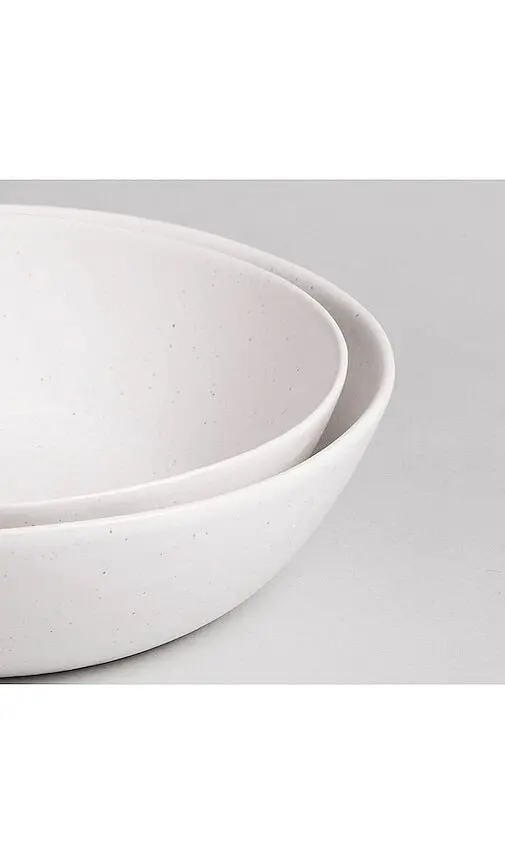 FABLE The Low Serving Bowls Set Of 2 In White - Speckled White