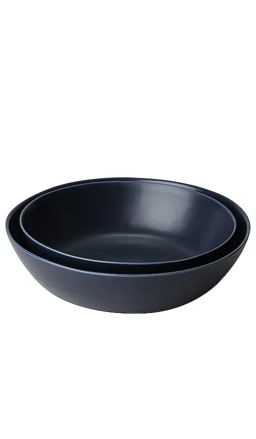 FABLE The Low Serving Bowls Set Of 2 In Black - Midnight Blue