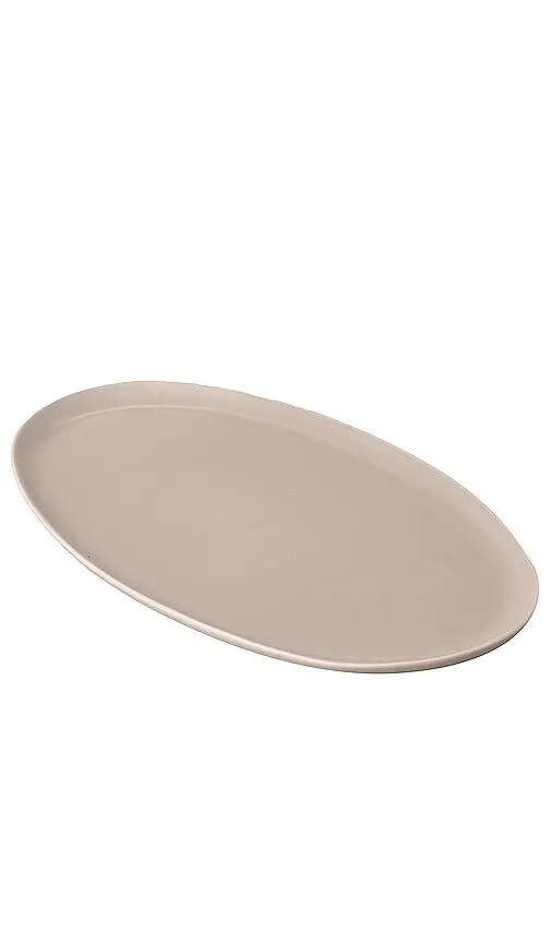 FABLE The Oval Serving Platter In Taupe - Desert Taupe