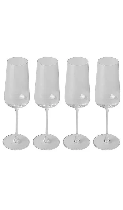 FABLE The Flute Glasses Set Of 4 In Neutral - N,a