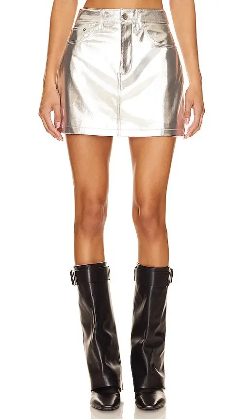 Blanknyc 5 Pocket Metallic Mini Skirt