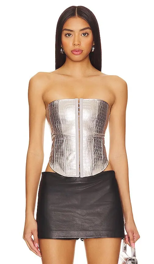 OW Orion Crocodile Corset - Silver Croc