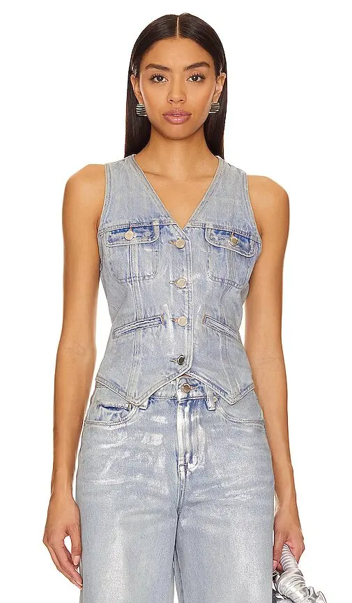 Blanknyc Metallic Denim Vest