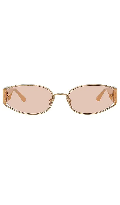Linda Farrow Shelby Sunglasses - Peach & Light Gold