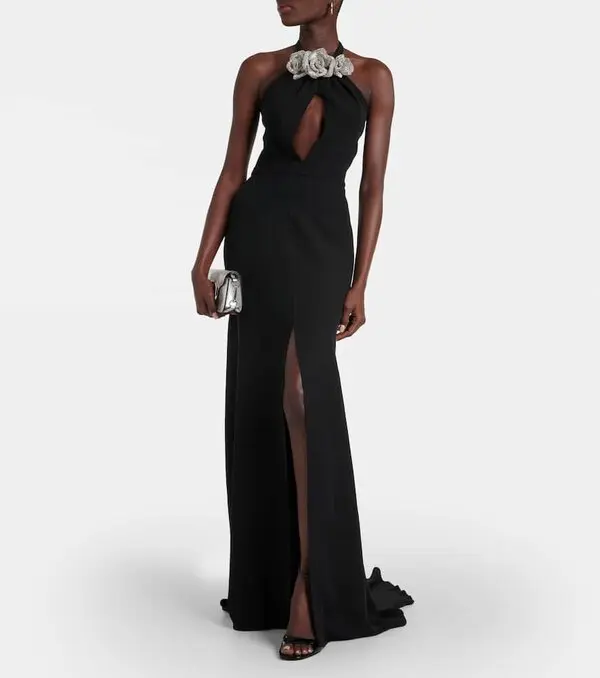 valentino high slit dress Valentino Garavani High-Slit Cady Silk Gown In Red - 75% Off