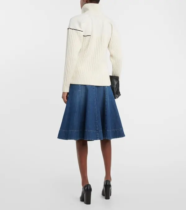 Victoria Beckham Double-collar Wool Sweater - White