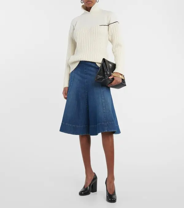 Victoria Beckham Double-collar Wool Sweater - White