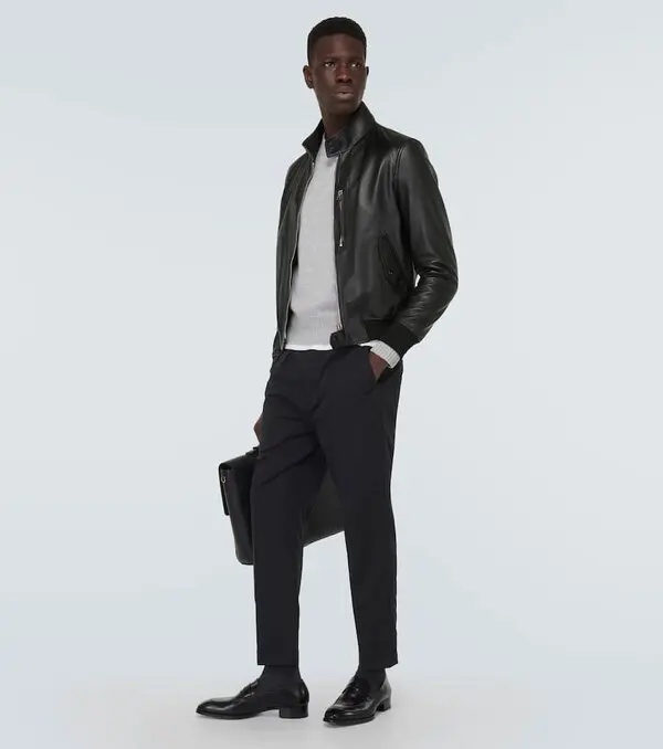 TOM FORD Leather Bomber Jacket