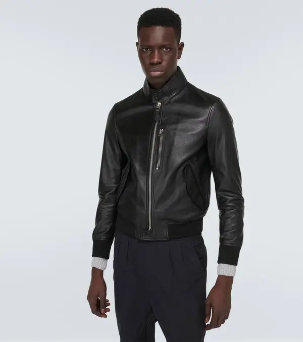TOM FORD Leather Bomber Jacket