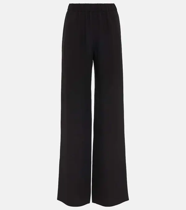 Valentino Garavani Mid-rise Wide-leg Silk Pants - Black