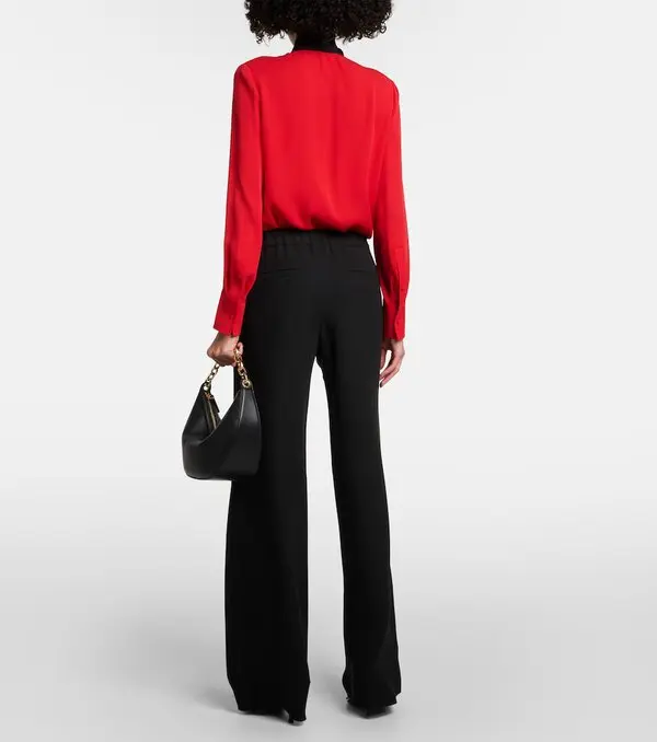 Valentino Garavani Mid-rise Wide-leg Silk Pants