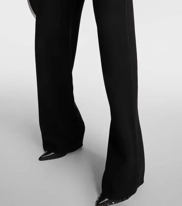 Valentino Garavani Mid-rise Wide-leg Silk Pants - Black