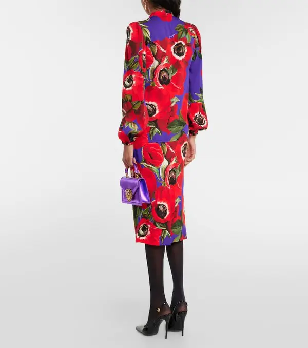 Dolce & Gabbana Tie-neck Floral Blouse
