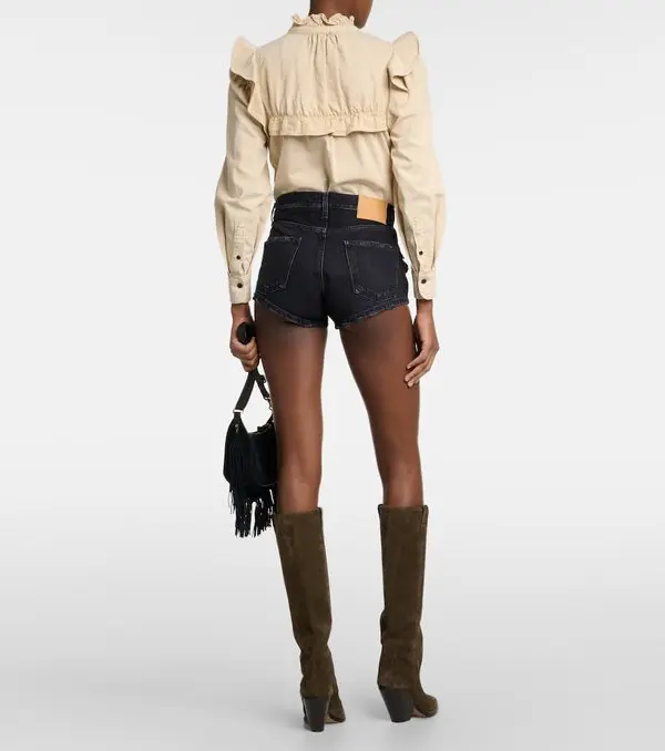Alanui Embroidered Denim Shorts