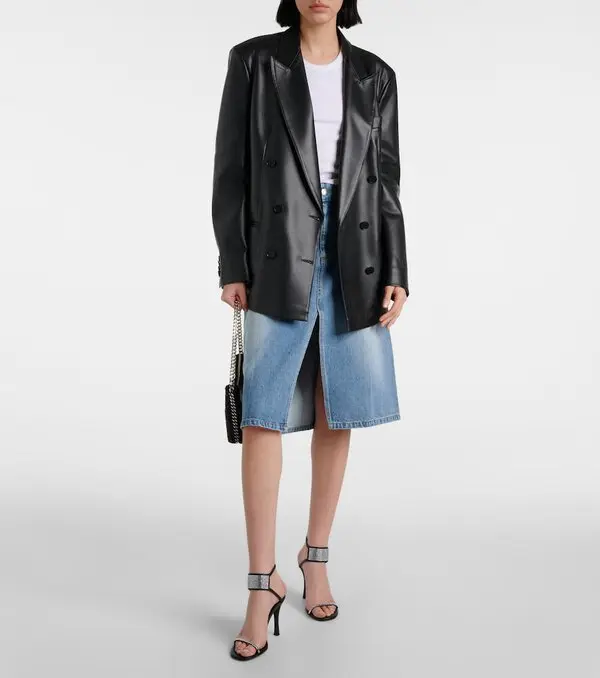 Stella McCartney Front-slit Denim Midi Skirt