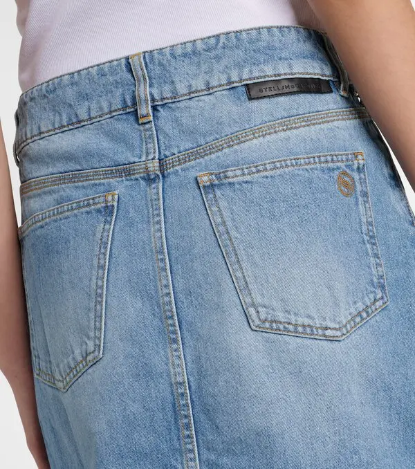 Stella McCartney Front-slit Denim Midi Skirt