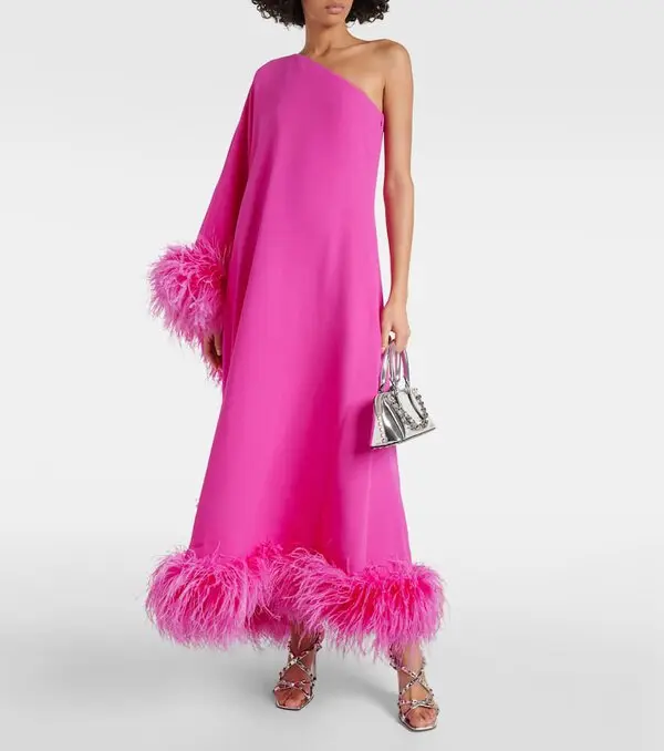 Valentino Garavani Cady Couture Feather-trimmed Gown